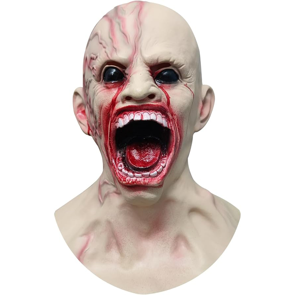 Zombie Mask Creepy Halloween Props Scary Realistic Face Mask Adult ...