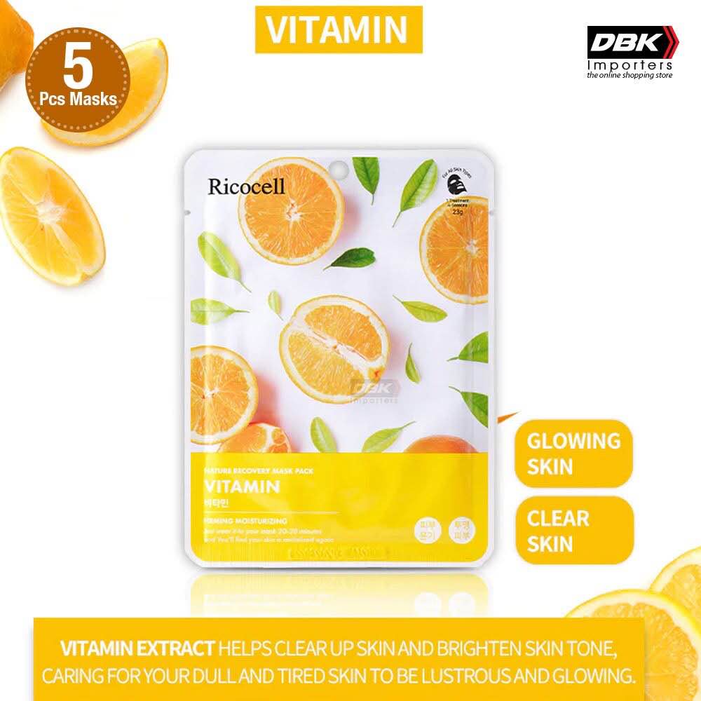 Riocell korean face mask sheet 5pack set korean face mask | Daraz.lk