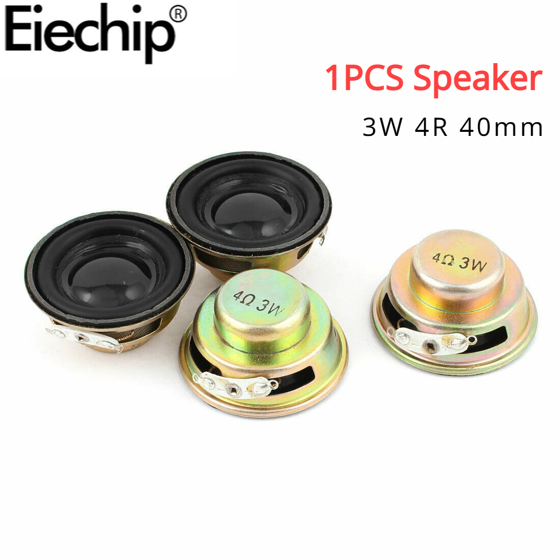 1PCS 3W 4R Speaker Horn Diameter 40MM 3 Watt 4 ohm Mini Speakers Amplifier Rubber Gasket ...