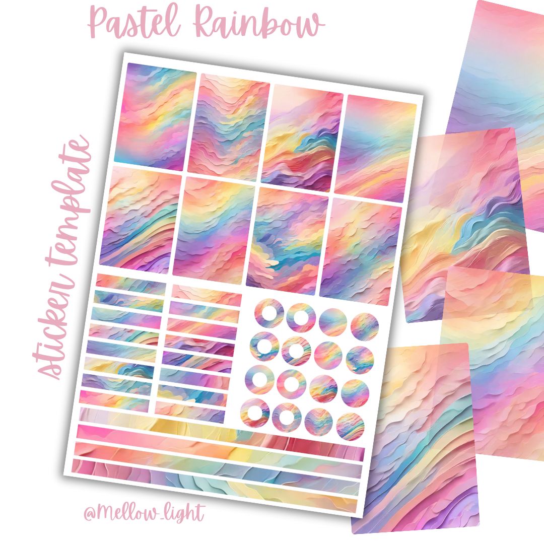 pastel rainbow planner sticker sheet/A4 size | Daraz.lk