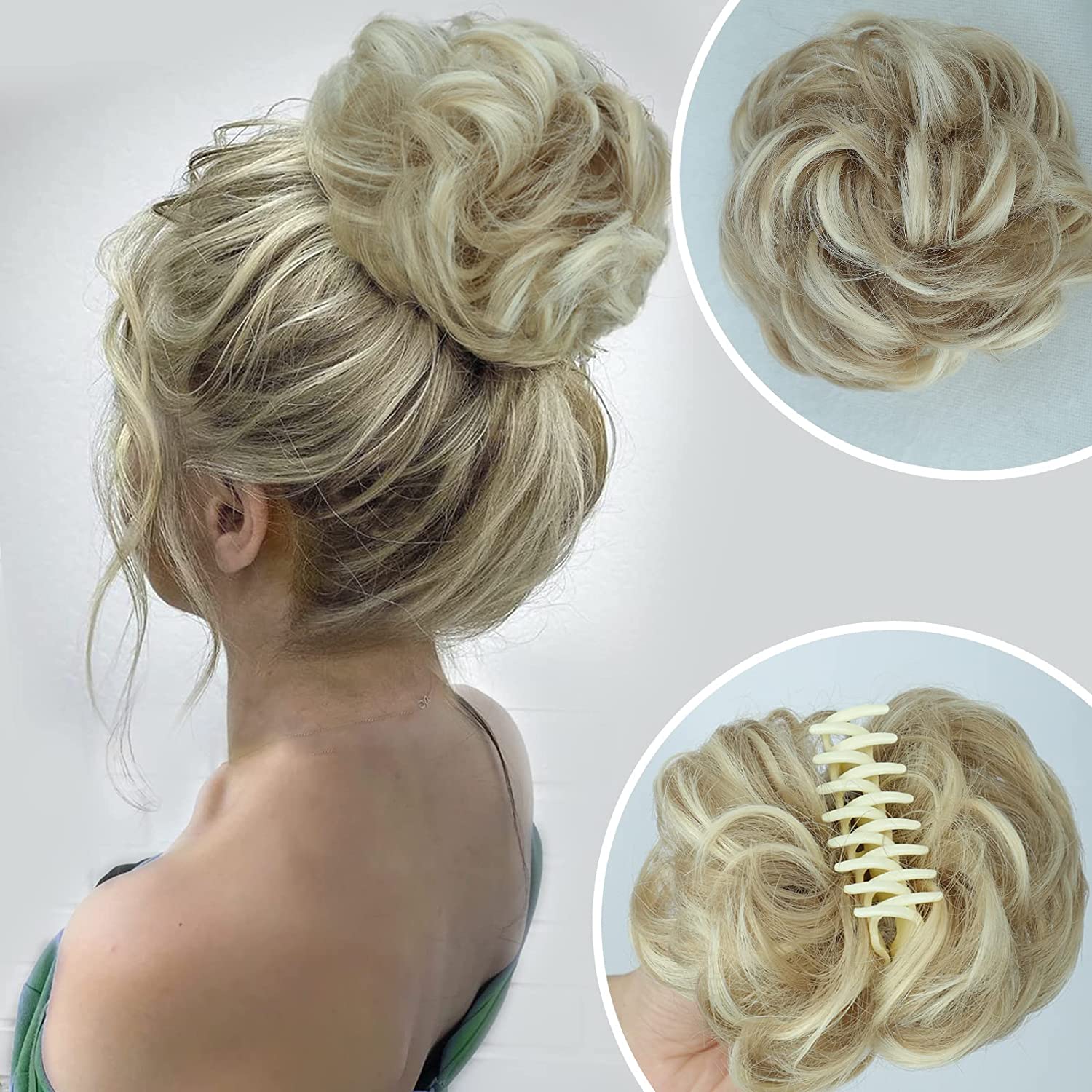 Messy Bun Hair Piece Claw Hair Bun Wig Clipped In Claw Hair Natural ...