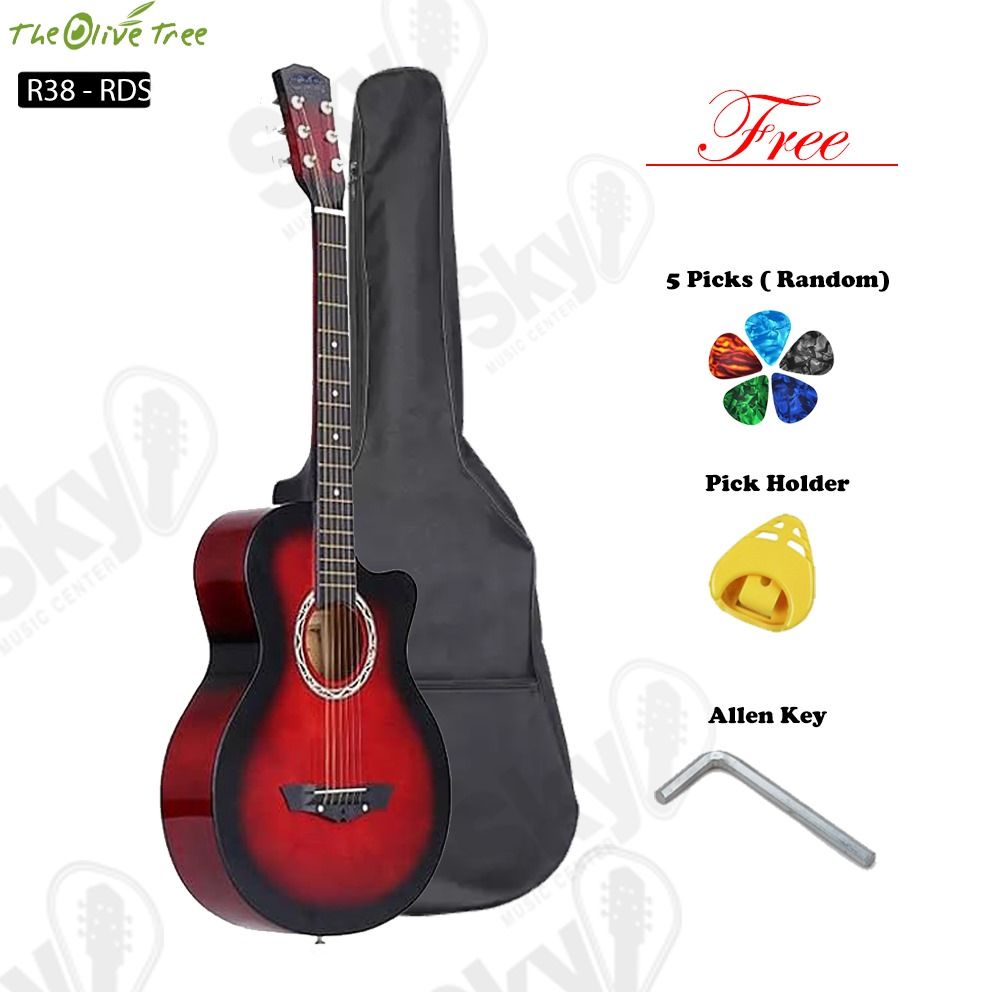 38" Acoustic Box Guitar with Bag & Accessories | Daraz.lk