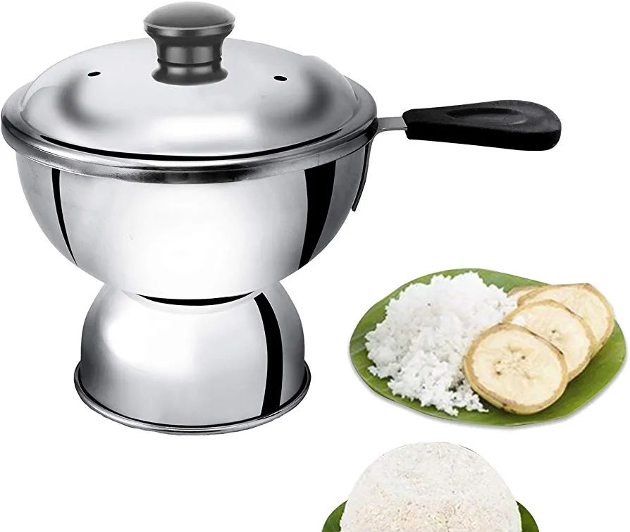 Stainless Steel Chiratta Puttu Maker, Chiratta Maker with Handle Use ...
