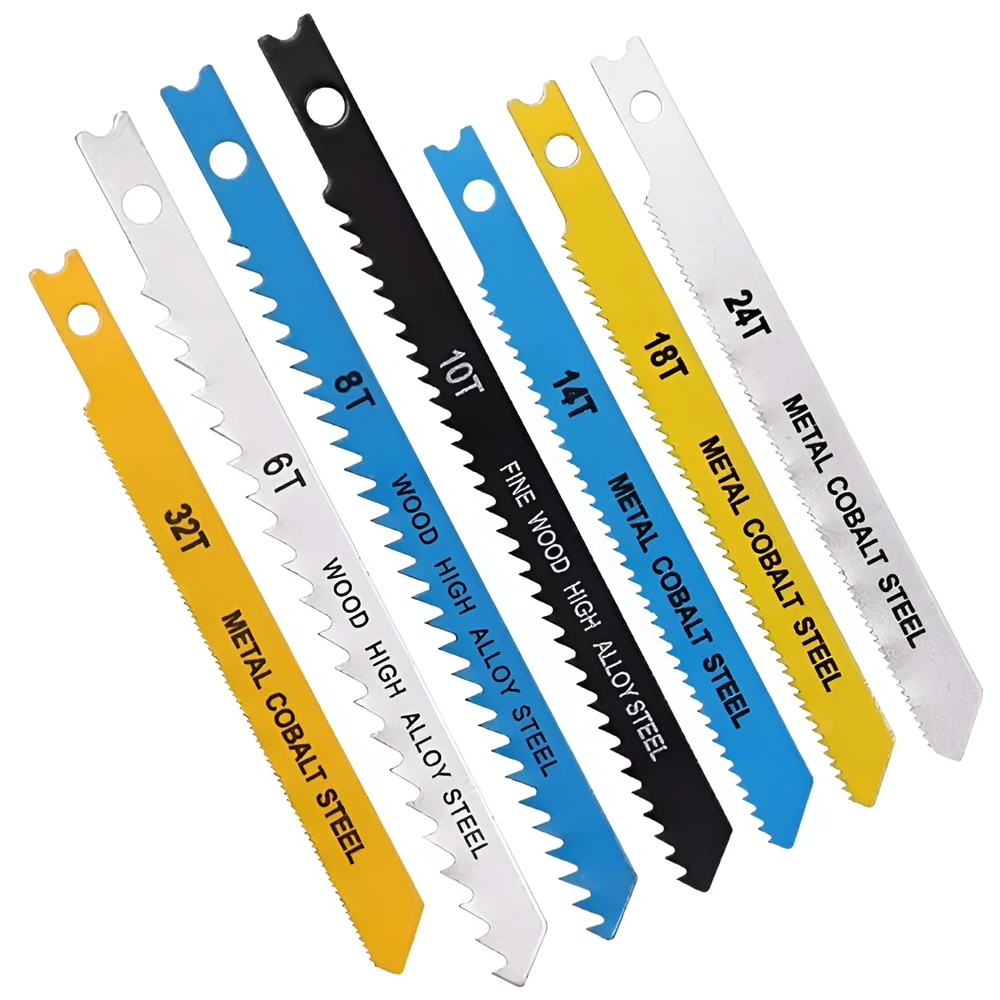 7pcs Jigsaw Blades Set Assorted U Fitting Metal Plastic Wood for Jigsaw ...