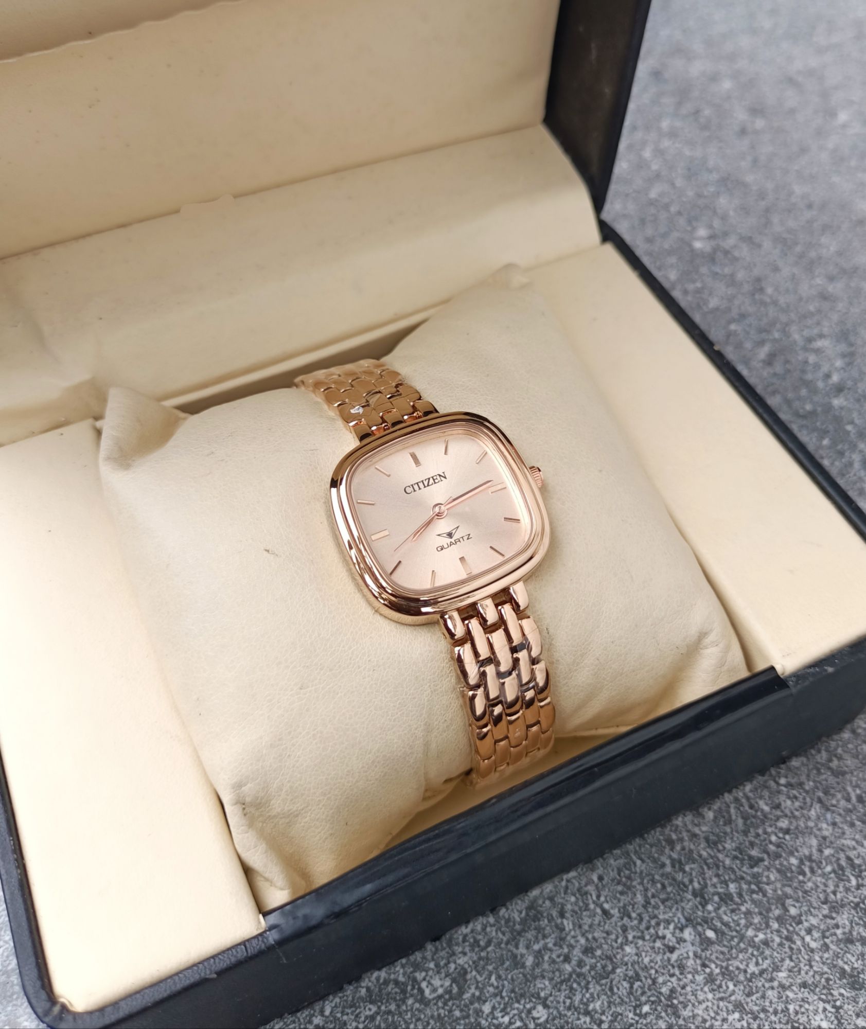 Citizen | Square Shaped | Ladies Watch | Rose Gold Belt - Japan ...