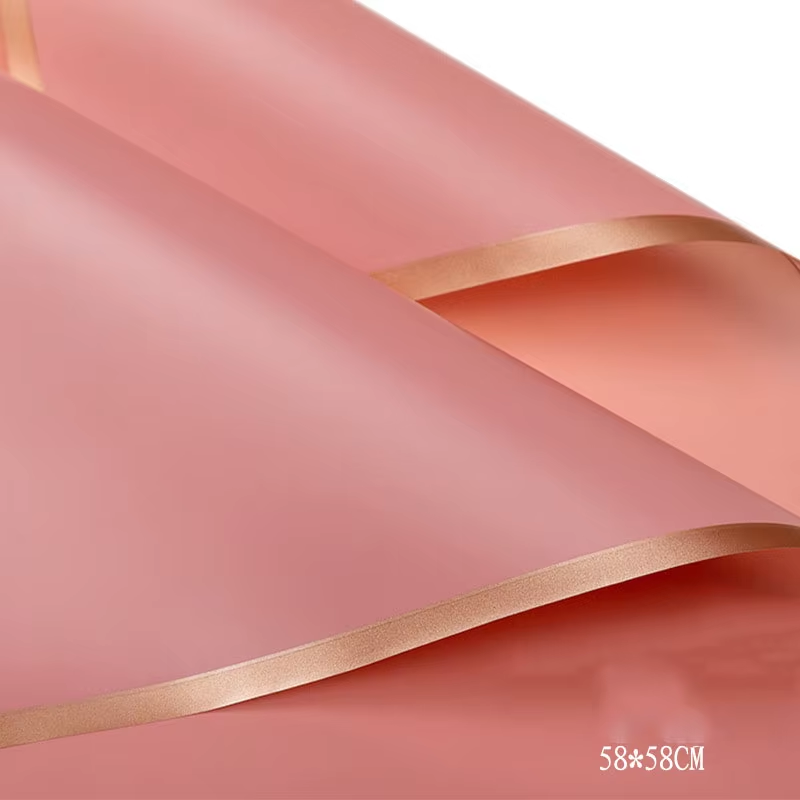 5/20Pcs Rose Flower Wrapping Paper Golden Border Korean Style for Gifts ...