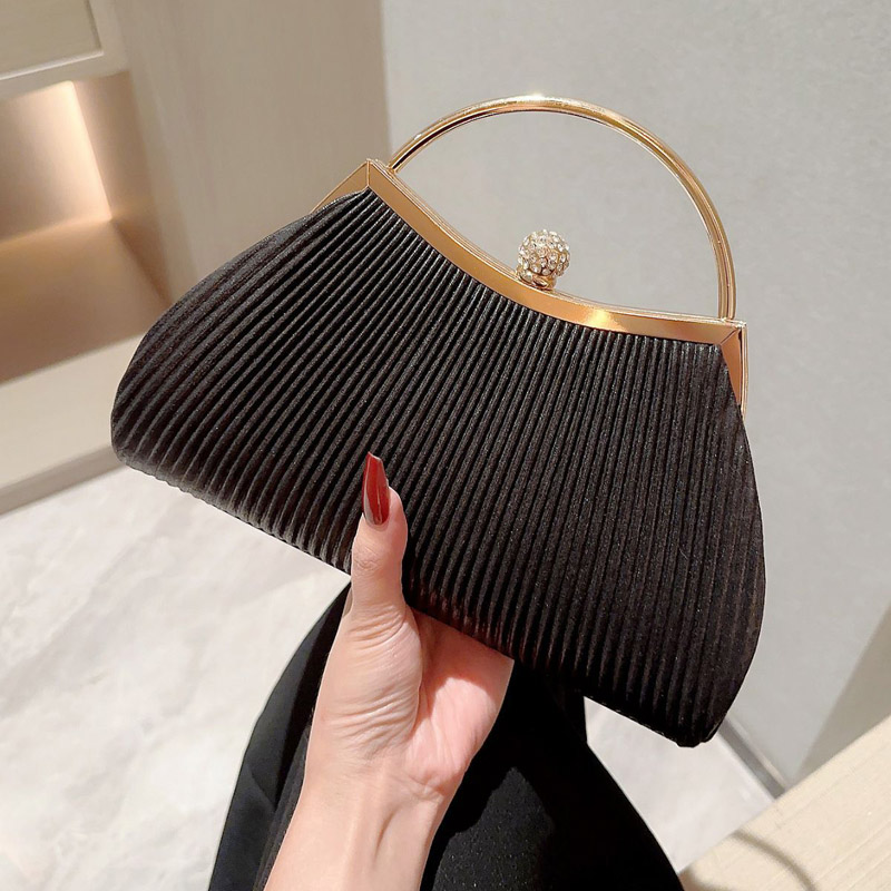 Pleated Evening Handbag Women Top Handle Glitter Day Clutch Ladies ...
