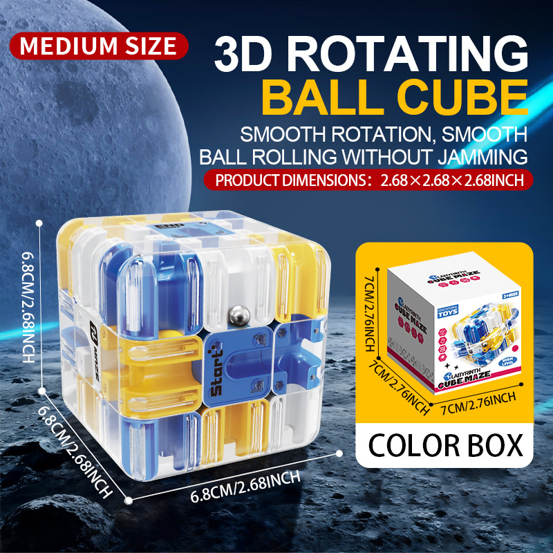 3D Maze Magic Cube Fidget Toy for Kids - Labyrinth Creative Puzzle Cube ...