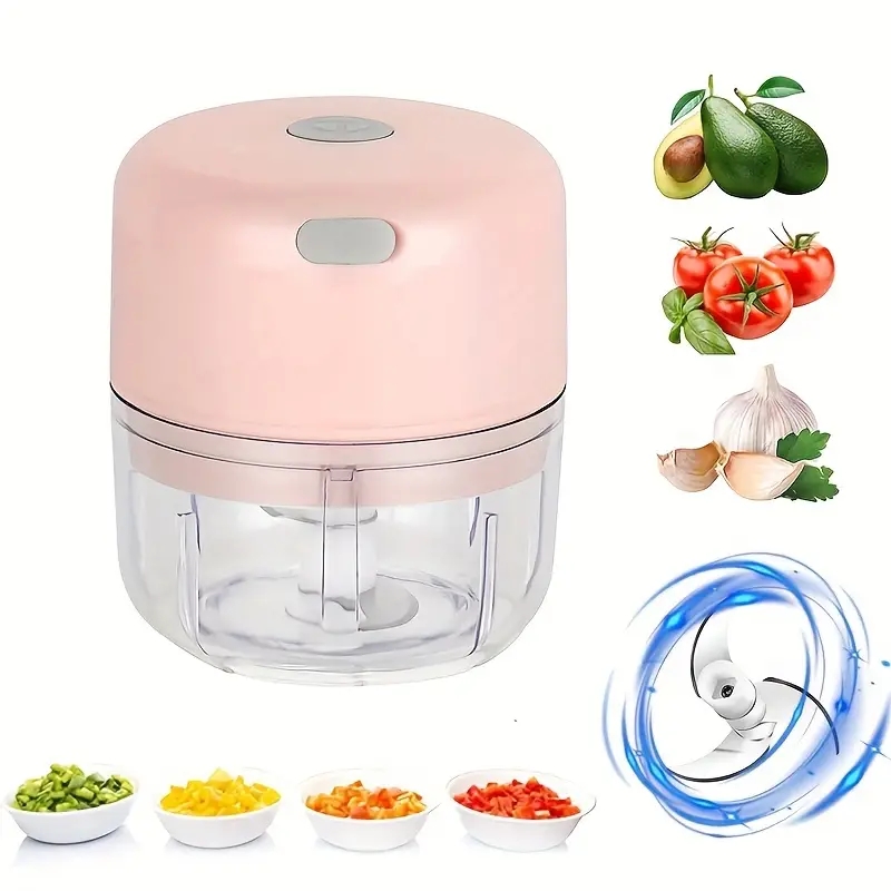 Electric garlic mincer, 250ml /100ML, cordless food processor for ...