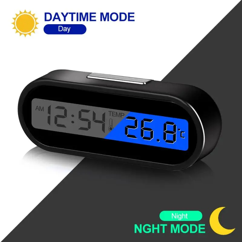 Time/temperature Car Instrument Mini Car Electronic Clock Time Auto ...