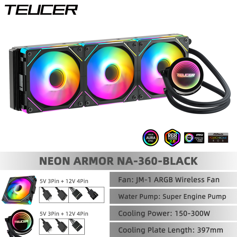 TEUCER CPU Water Cooler With JM-1 Fan All In One CPU Liquid Cooling ...