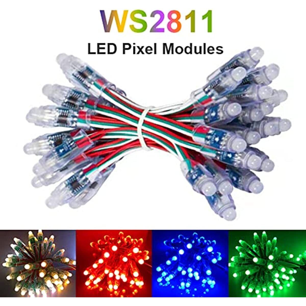 50pcs WS2811 2811 IC RGB Full Color 12mm Pixels Digital Addressable 5V ...