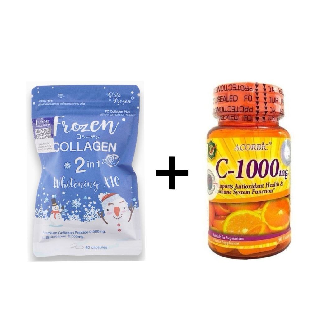 Frozen collagen 60 capsules and Acorbic C-1000mg | Daraz.lk