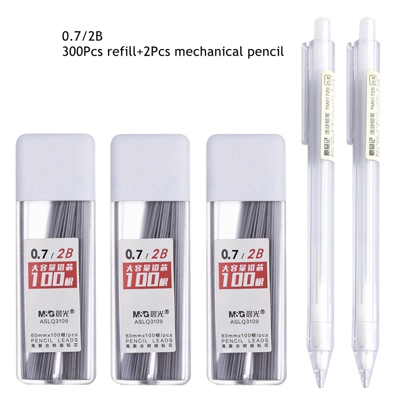 0.5/0.7mm Automatic Pencils Set HB/2B Refill Mechanical Pencil For ...