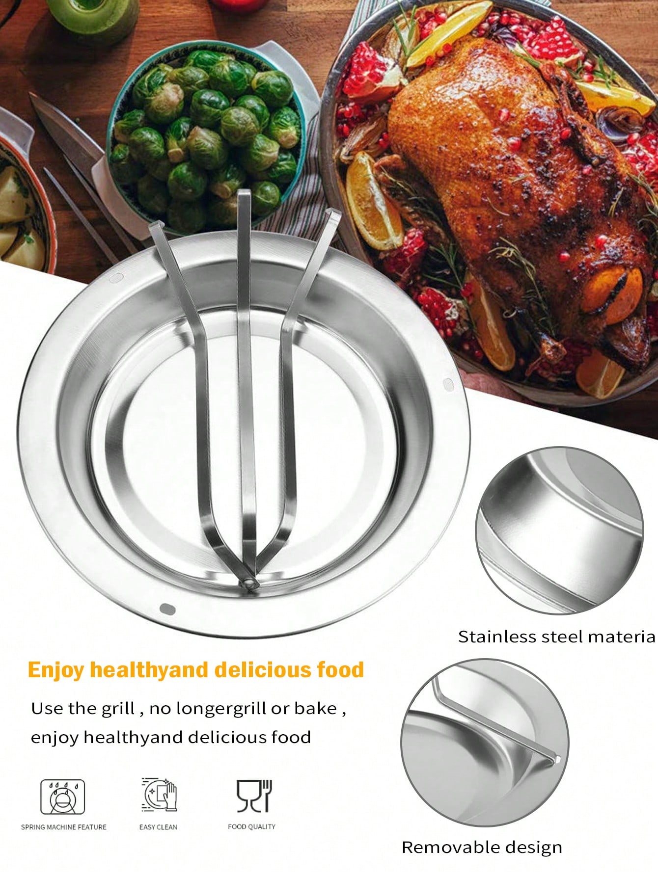 Leeseph Chicken Roaster Rack Stainless Steel Beer Can Chicken Holder ...