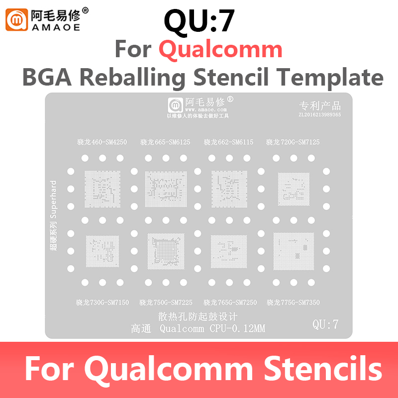 AMAOE QU1-8 BGA Reballing Stencil for Qualcomm MSM SM SDM Snapdragon ...
