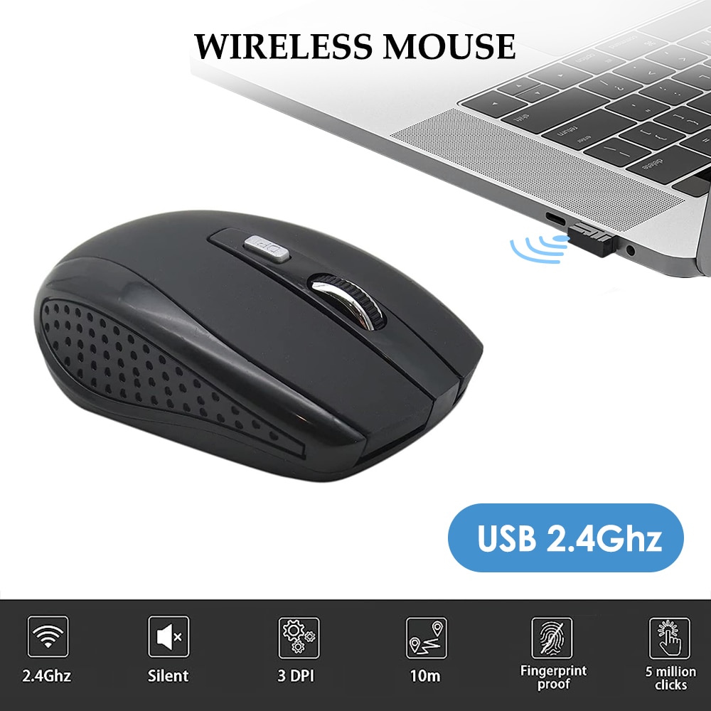Wireless Mouse Silent Mouse 2.4G Portable Mobile Optical Office Mouse ...