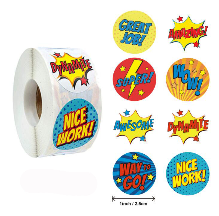 500pcs/roll Reward Stickers Encouragement Stickers for Kids ...