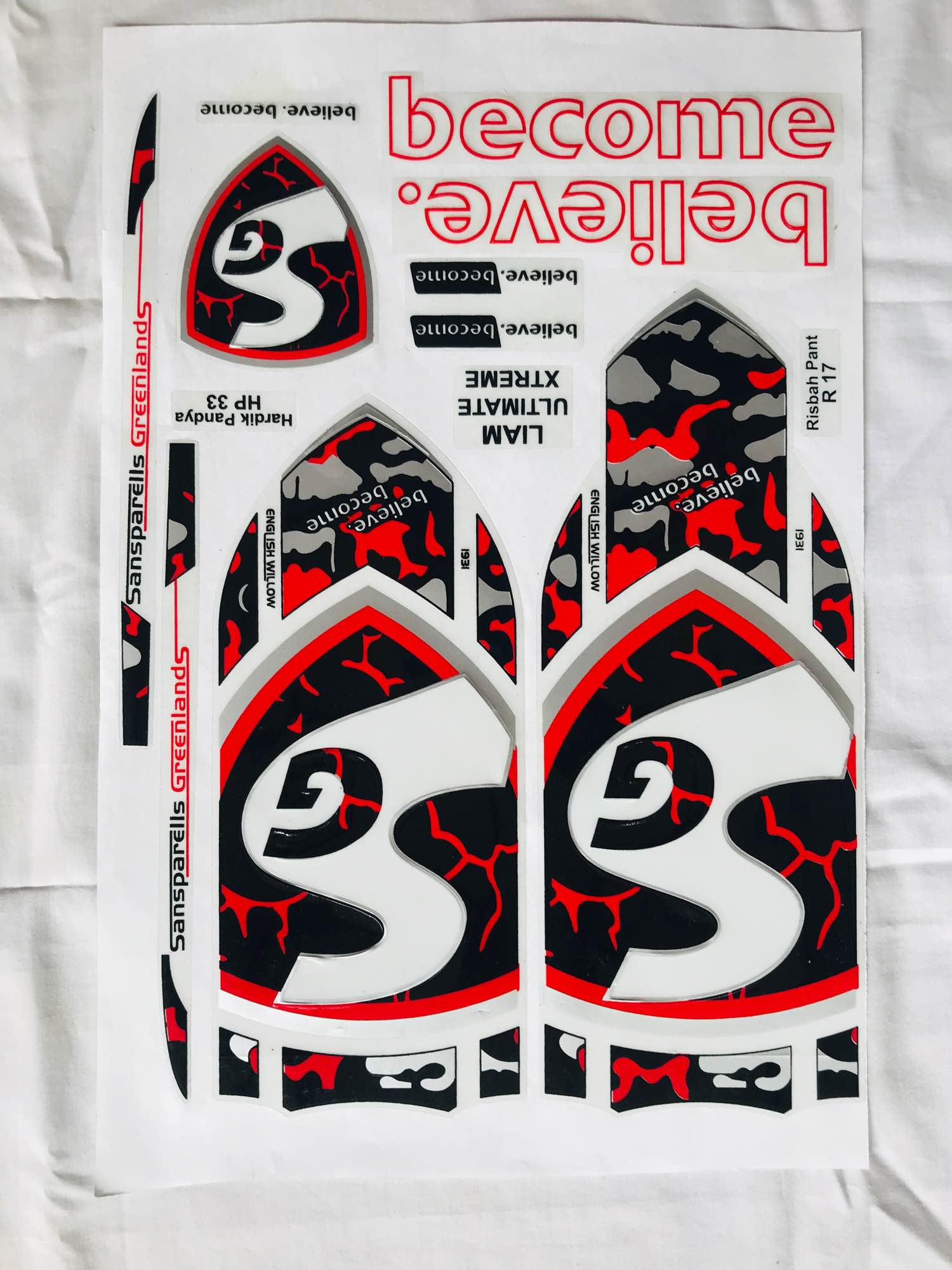 Original Cricket Bat Stickers - 3D Embossed | Daraz.lk