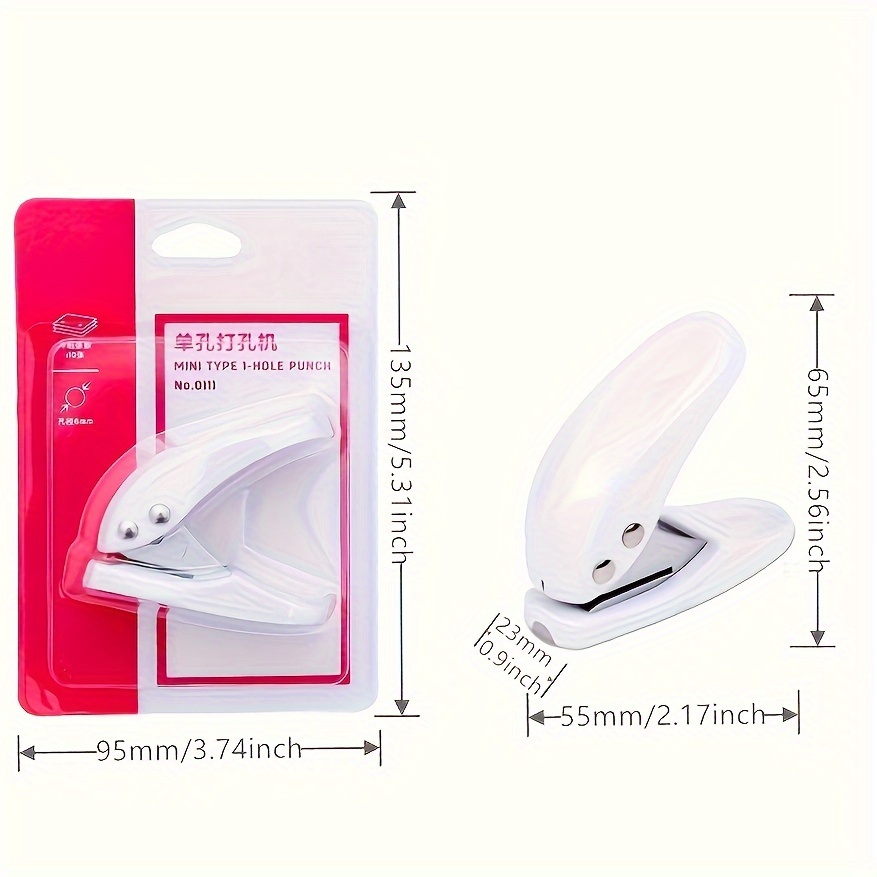 DELI Mini Paper Punch Portable Size 1 Hole Punch Machine 6mm 10 Sheets ...