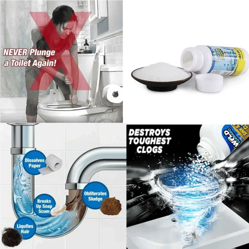 Sink and drain cleaner / sink cleaning powder for bathroom drainage ...