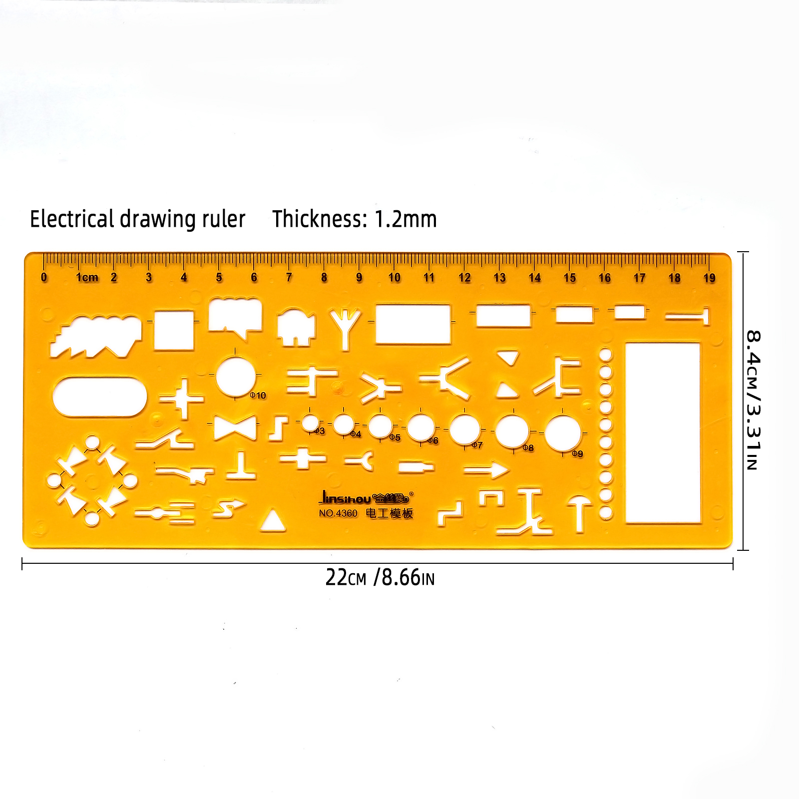 Circular oval ruler durable K Resin drawing design furniture architect ...