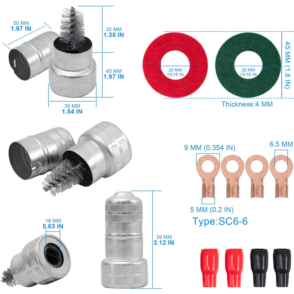 2Pcs 12V 24V Automotive Car Top Post Battery Terminals Wire Cable Clamp ...