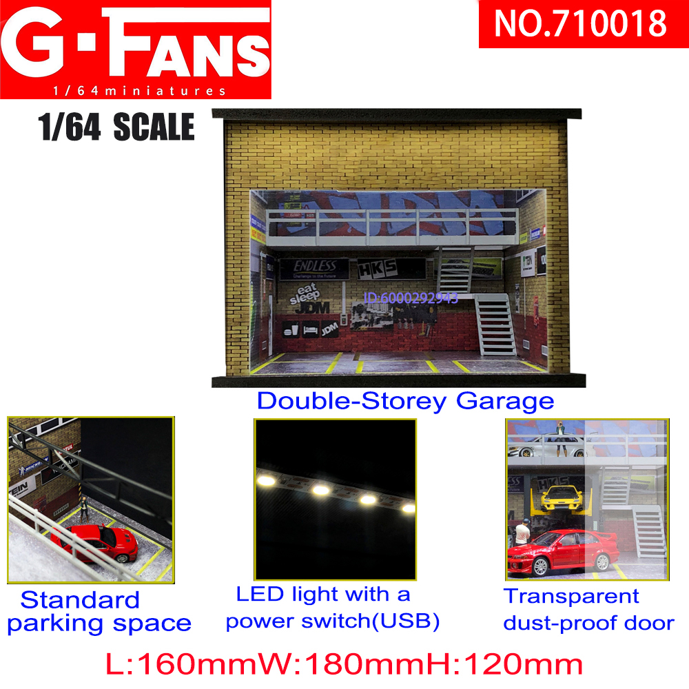 G Fans 1/64 Scale Car Garage Miniatures Model Car Parking Lot Diecast ...