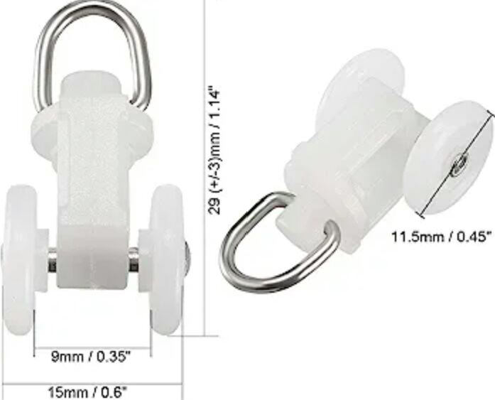 20 pcs Curtain Track Plastic Twin Wheeled Carriers Drapery Rail Sliding ...
