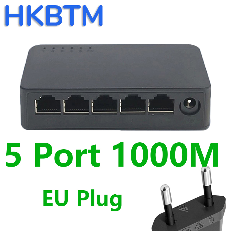 Network Switch Mini 5Ports Switch Ethernet 1000Mbps/100Mbps Gigabit ...