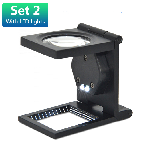 1PC 10x Folding Lens Linen Tester Foldable Mini Pocket Magnifiers Cloth ...