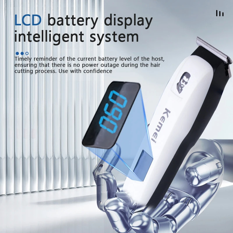 Kemei KM-PG232 Professional Hair Cutting Machine Electric Hair Clipper Cordless Trimmer for Men ...