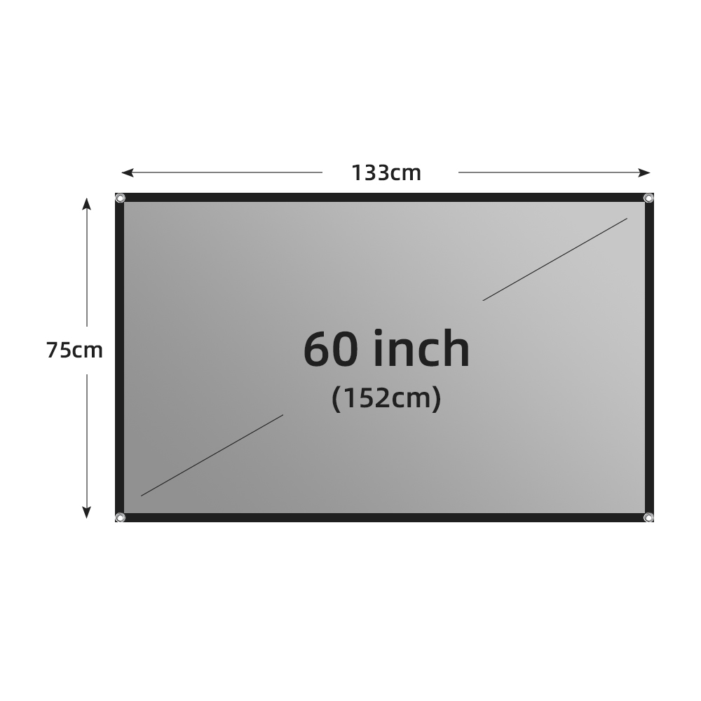 LEJIADA Projector Screen 60-133 Inch Metal Grey Anti-Light 16:9 ...