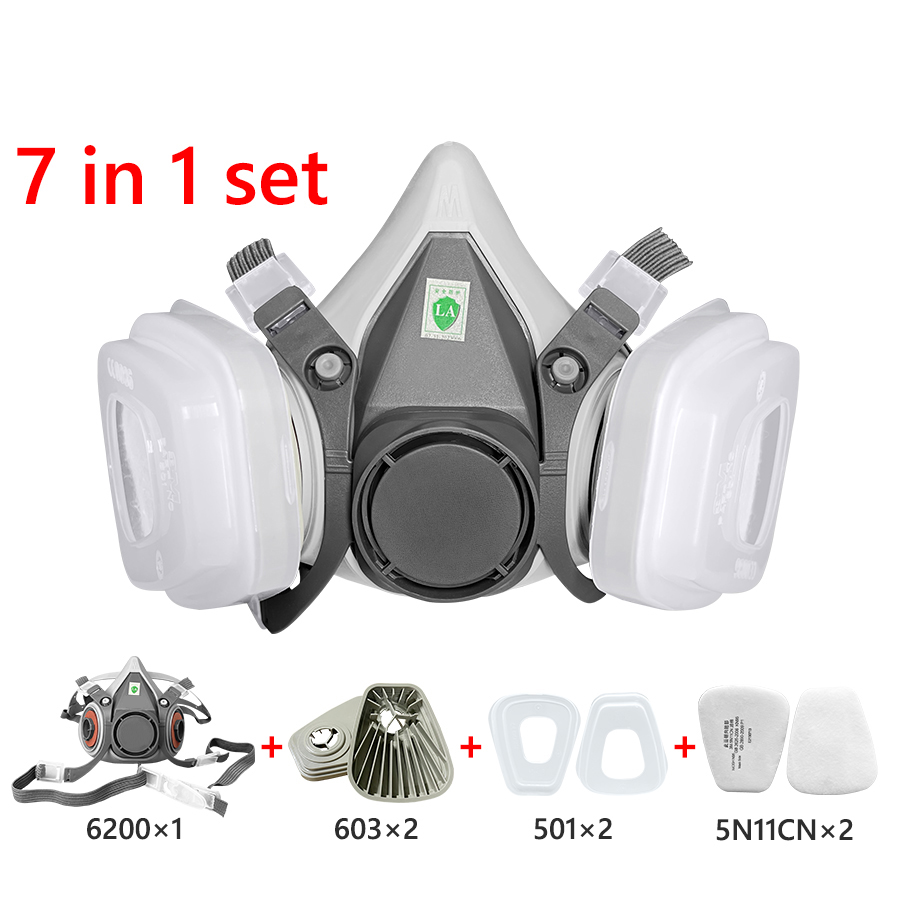 6200 Gas Mask Half-face Dust Shield 5N11 Particle Filters Safety ...