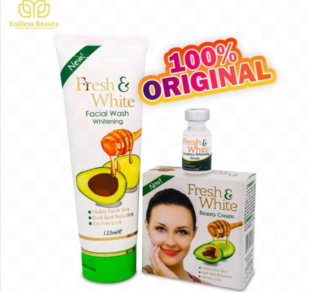 fresh & white cream seram & face wash | Daraz.lk