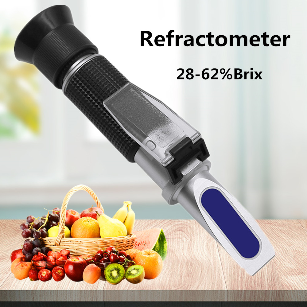 28-62% Sugar Meter Brix Refractometer Handheld High Concentration ATC Densimeter For Beer Wine ...