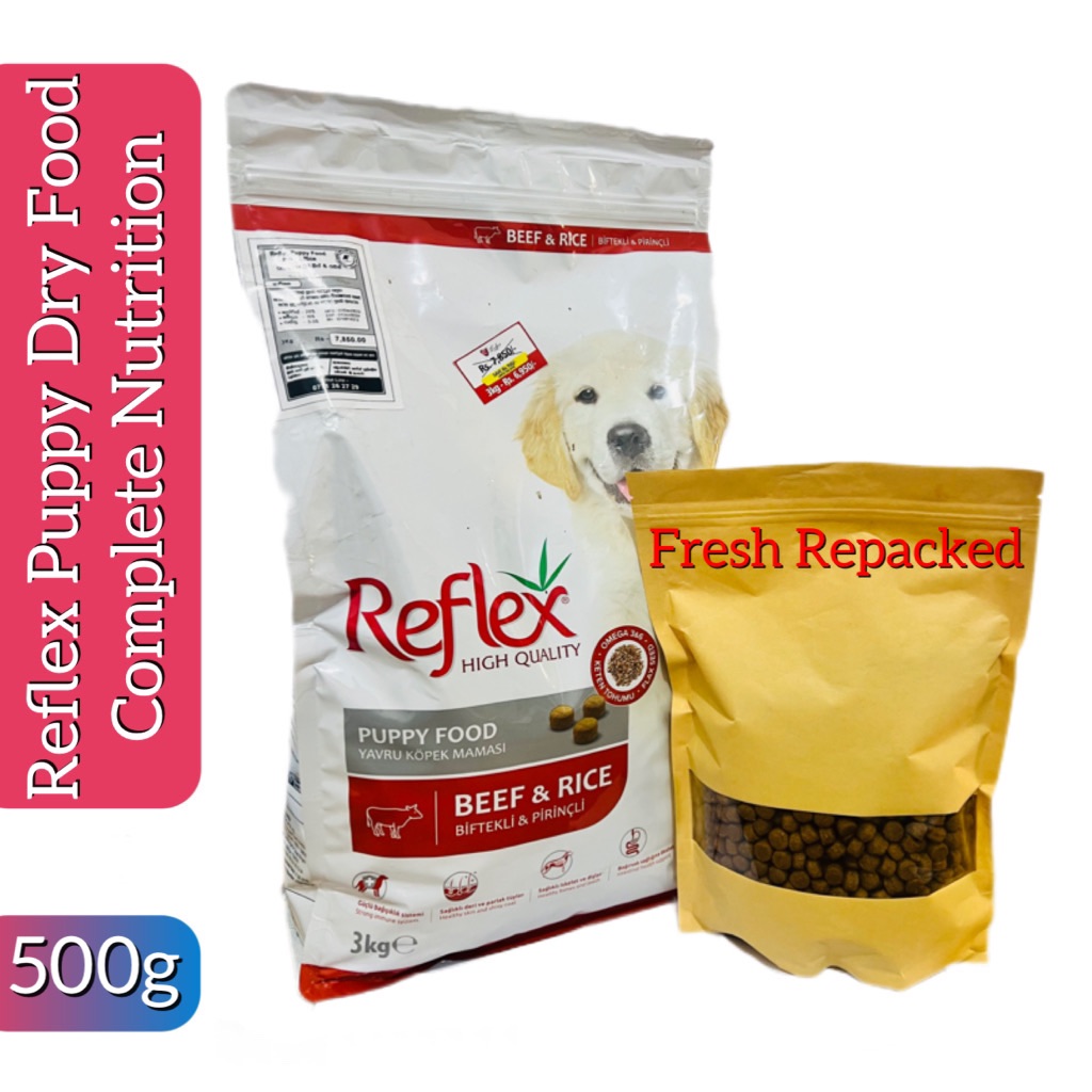 Reflex Puppy Dog Food 500g (Repacked) Beef & Rice Flavored | Daraz.lk