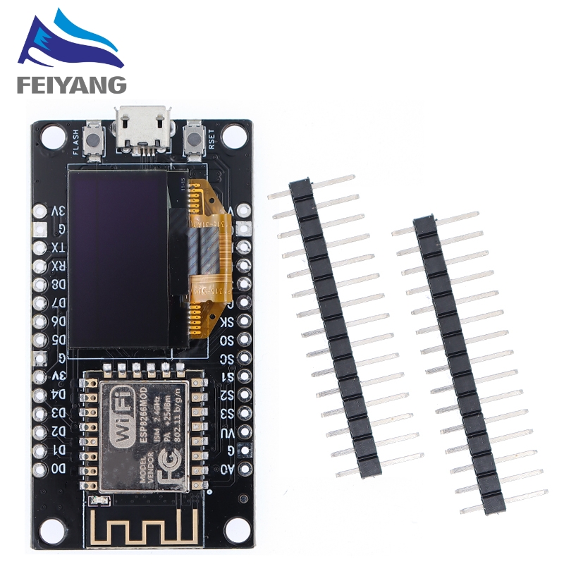 NodeMCU ESP8266 Development Board with 0.96 Inch OLED Display, CH340 Driver Module for Arduino ...