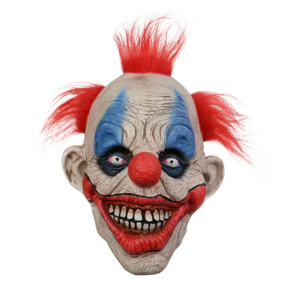 Halloween Mask Red Hair Clown Mask Cosplay Scary Role Horror Joker ...