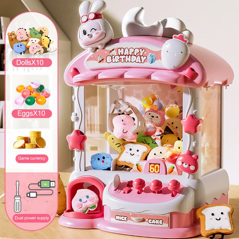 Big Cartoon Rabbit Automatic Doll Machine Toy for Kids Coin Operated ...