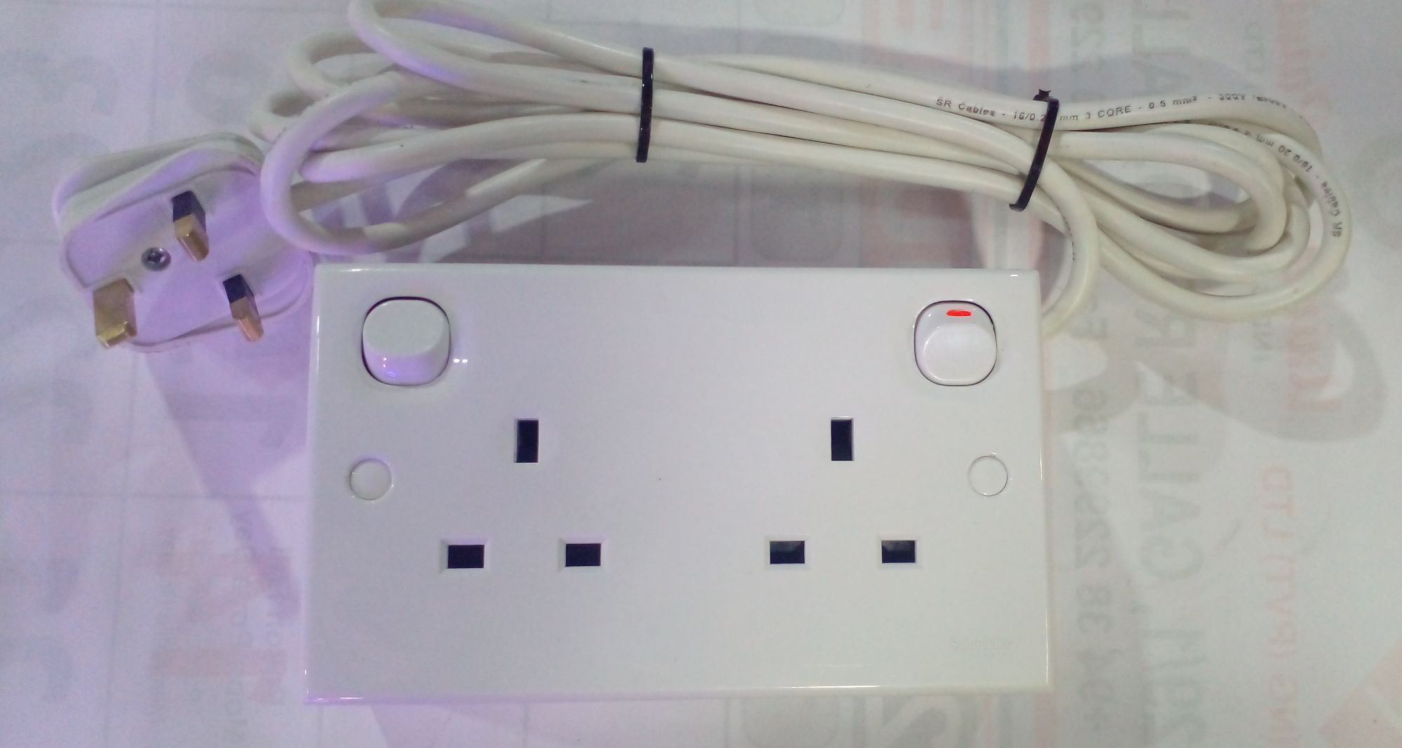 Heavy Duty Extension Cord - 3 Meter Wire Code Multi Plug - 13A Trailer ...