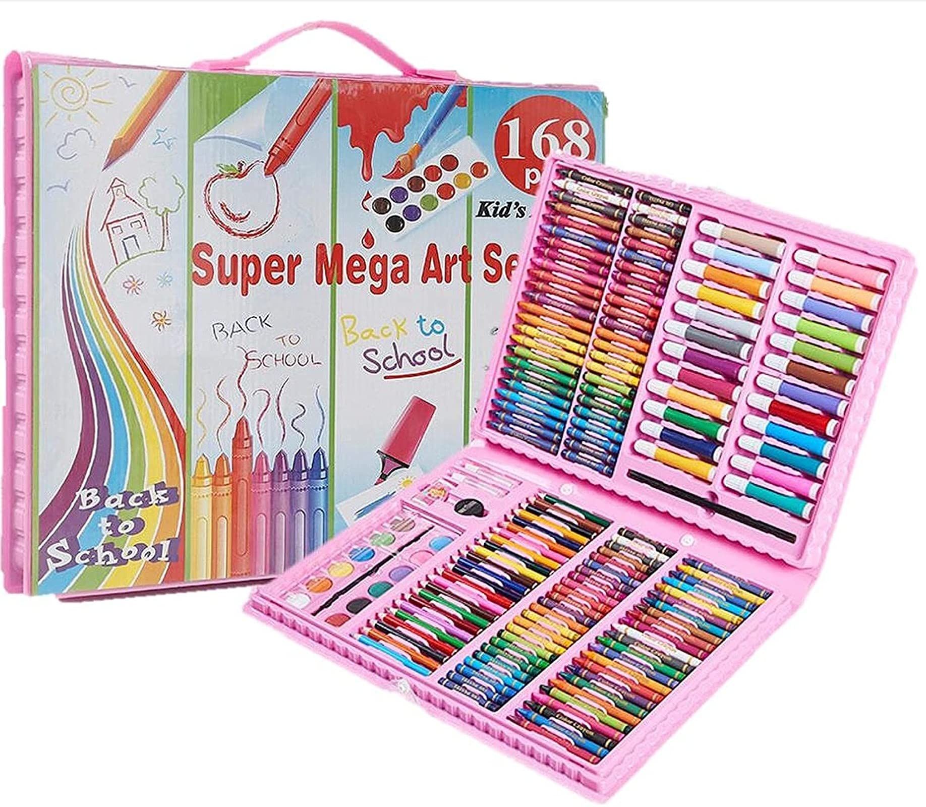 168 Pcs Super Mega Art Set Coloring Set For Kids Deluxe Colored Pencil ...