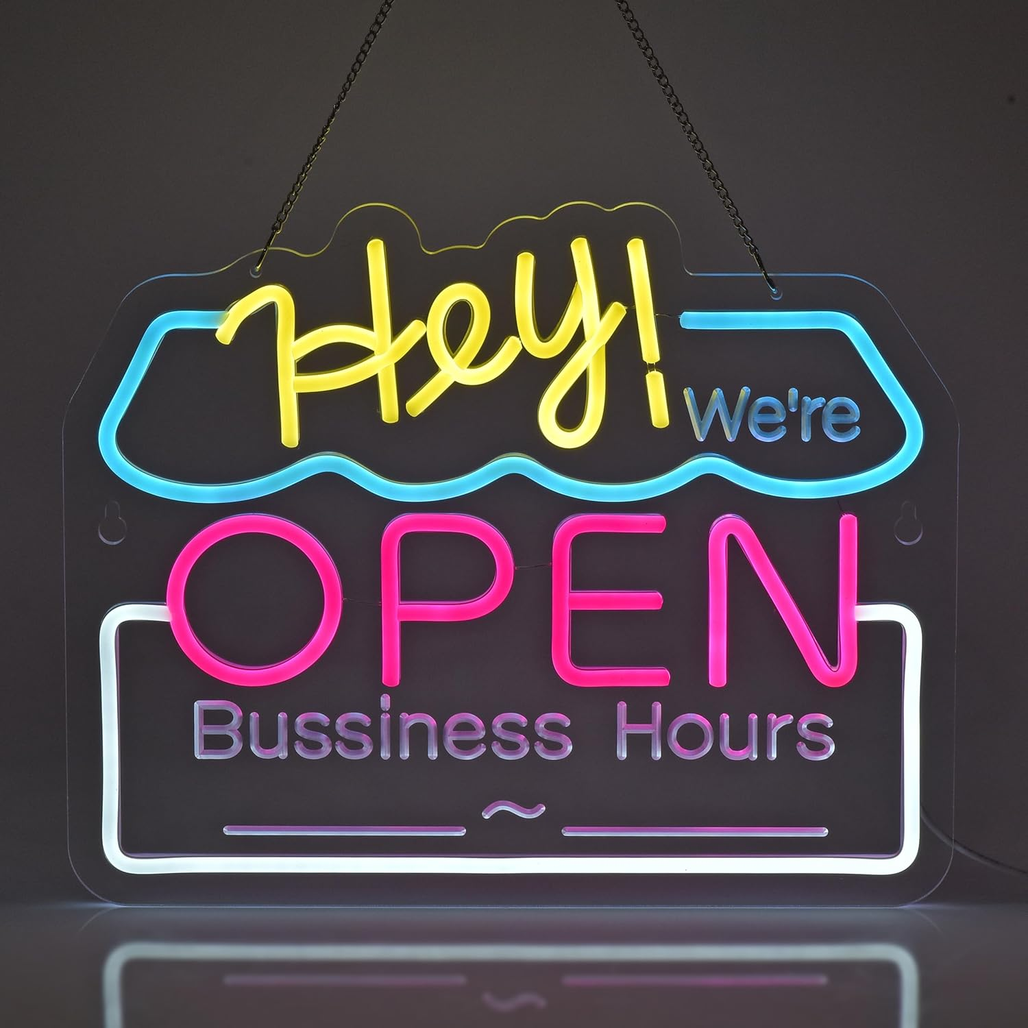 Open Neon Signs Bright LED Neon Light sign Advertisement Board Display ...