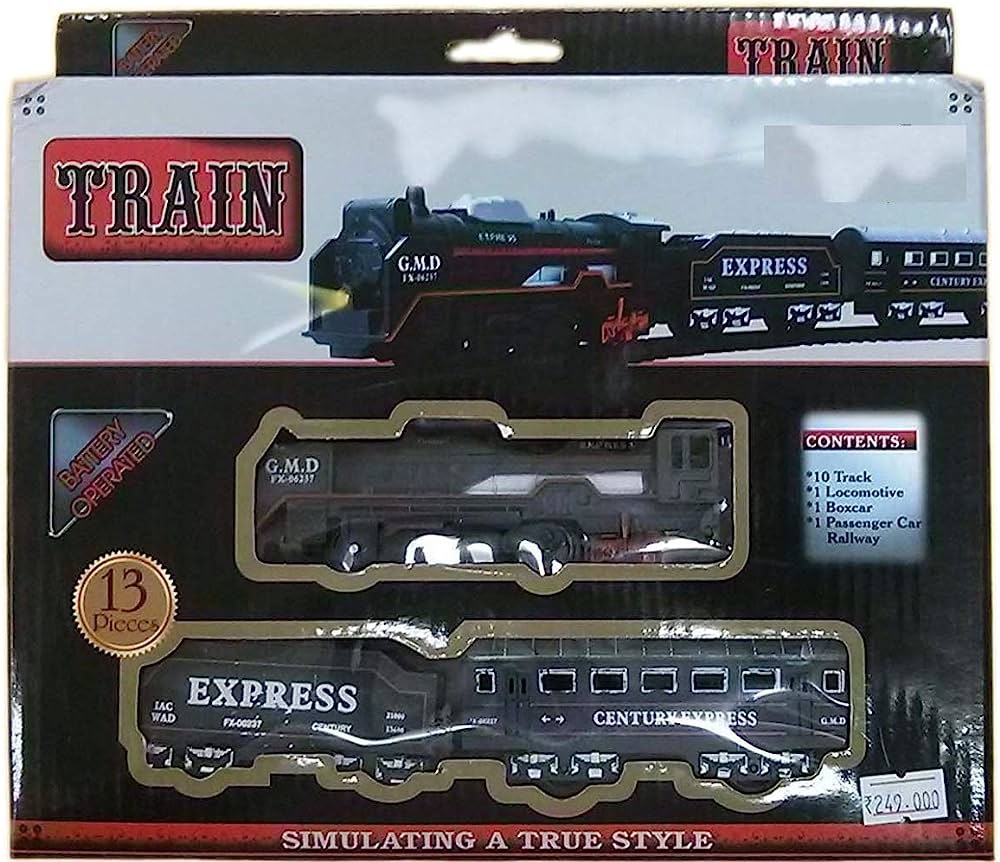 CHILLPISH Black Train Battery Operated Toy Set for Kids, Big Size ...