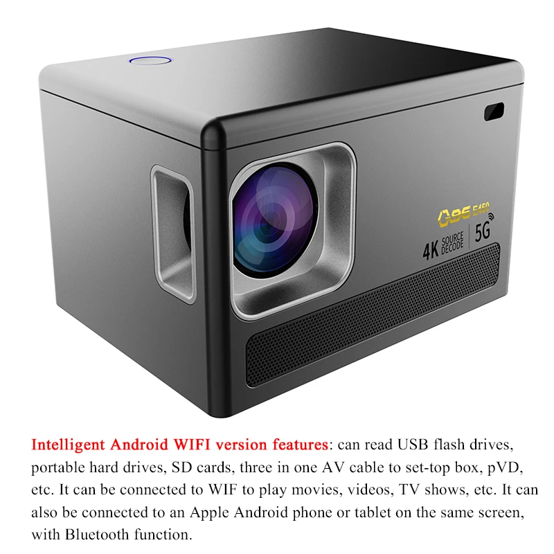 E450 Mini Portable 8K HD Projector Ultra High Definition Memory USB ...