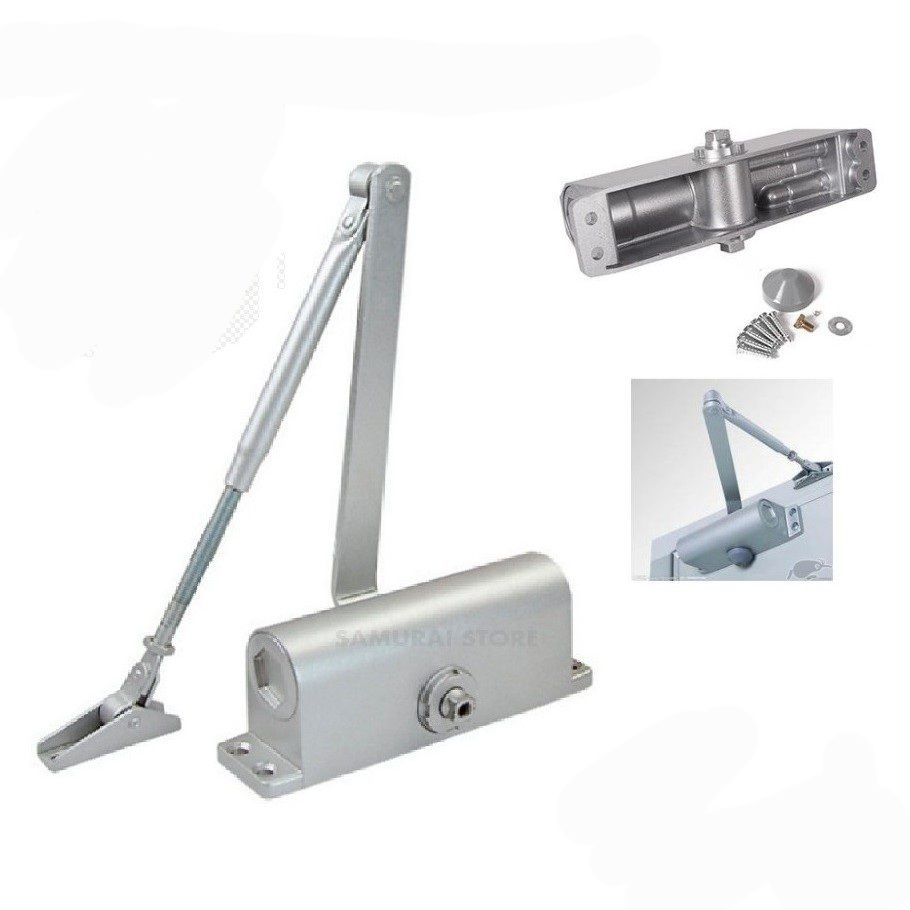Automatic Door Closer 2 Spring Hydraulic Buffer Adjustable Door Stopper ...