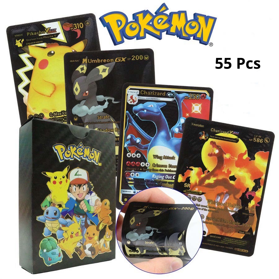 Pokemon 55 pcs Silver Black Gold Card Pack | Daraz.lk