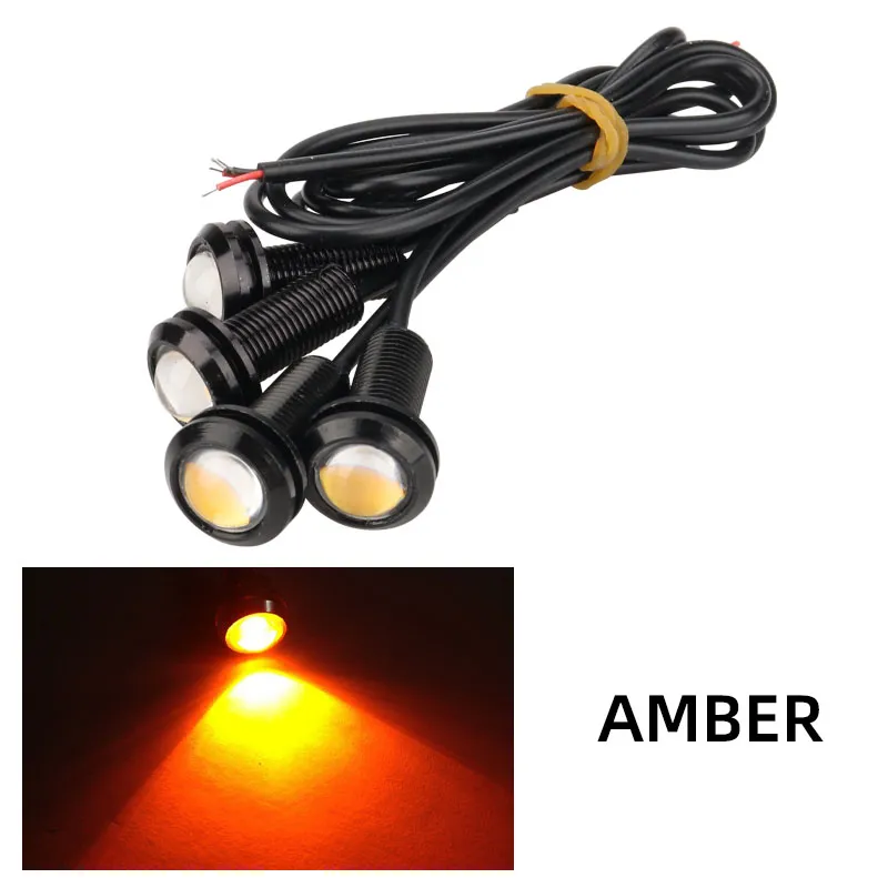 4PCS 18MM Motorcycle LED Eagle Eye Driving Lights Super Bright DRL ...