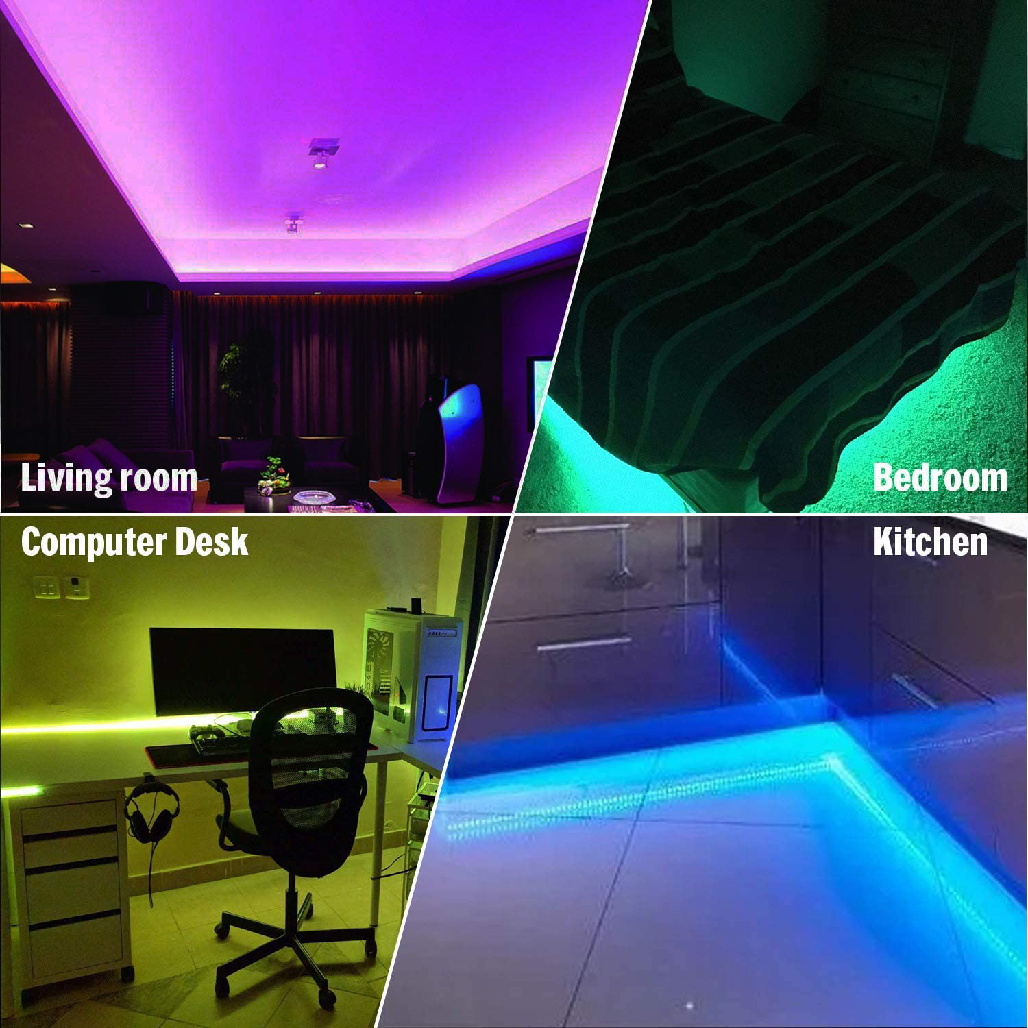 Led Lights for Room RGB Led Strip with Remote Control Color Changing ...