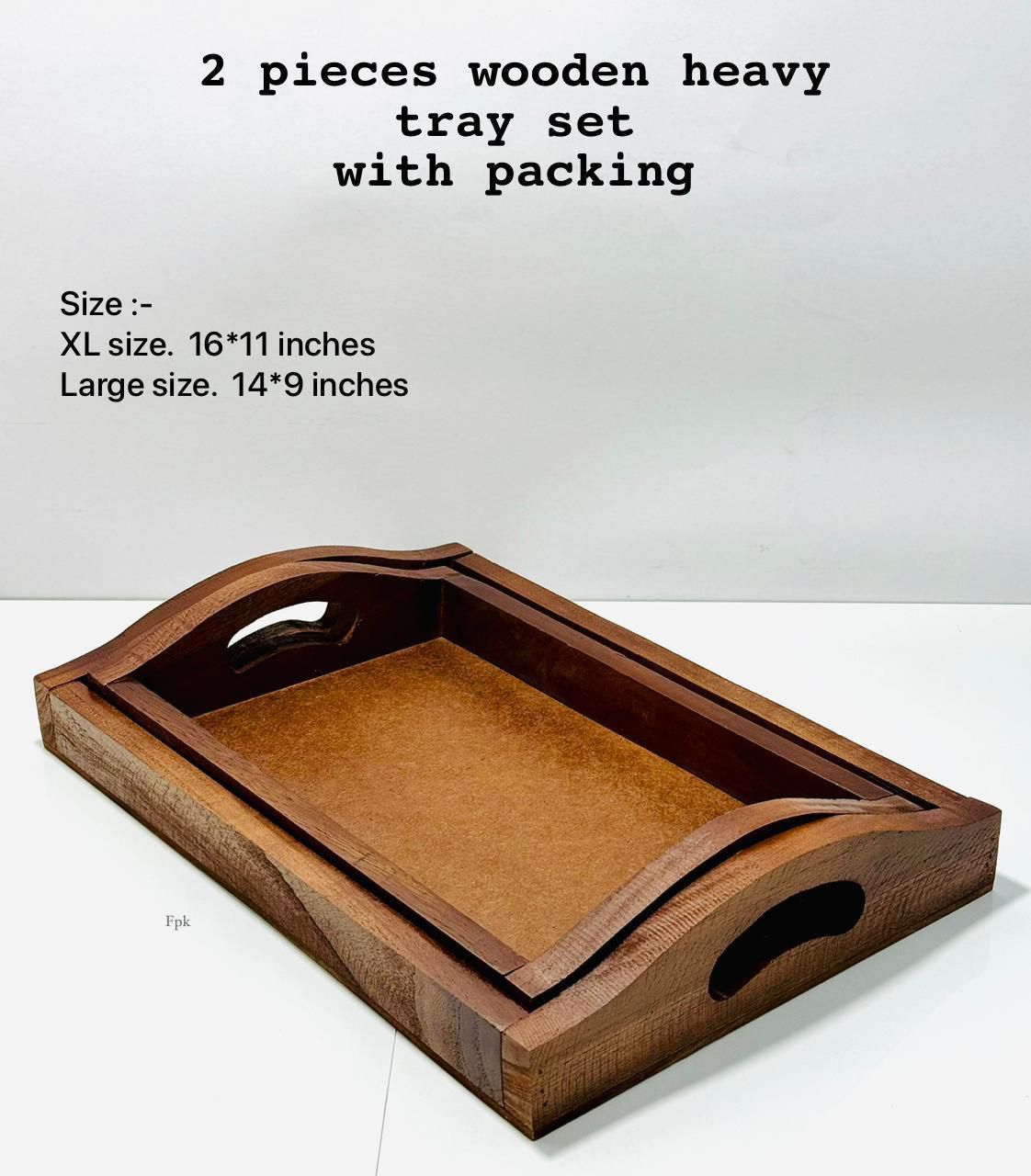 Wooden Heavy Tray / 2 Pieces Different sizes / Traditional Tray New ...